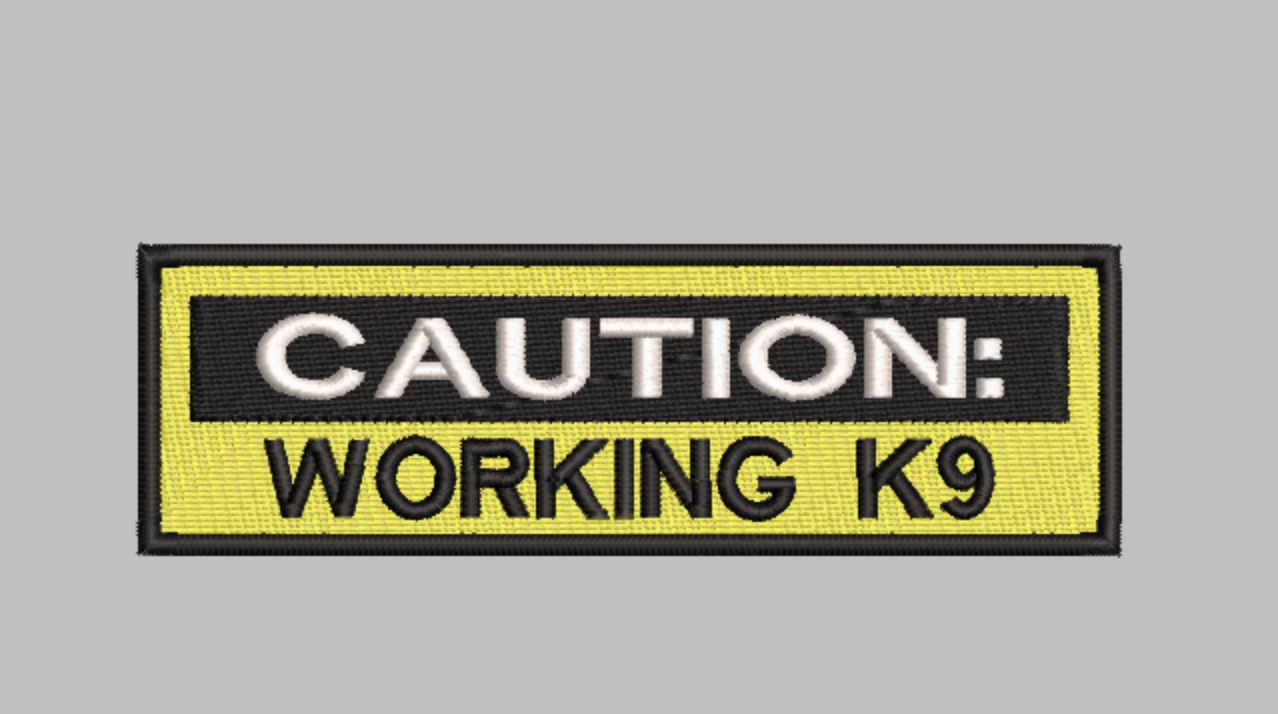 "Caution Working K9" patch Embroidery file (Digital Only) – Humble Dog